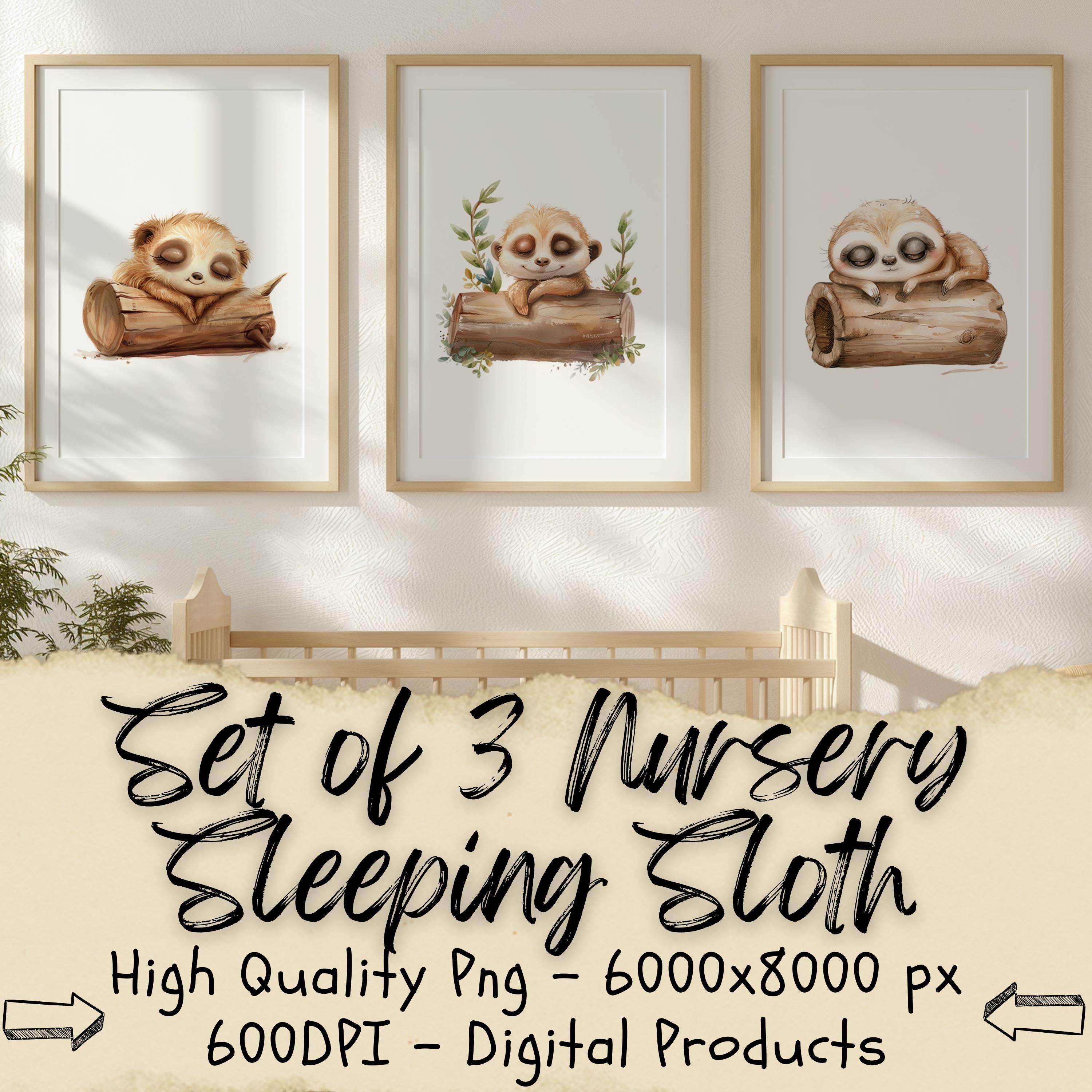 Nursery Sleeping Sloth, Sleeping Animals Print, Madagascar, Safari ...