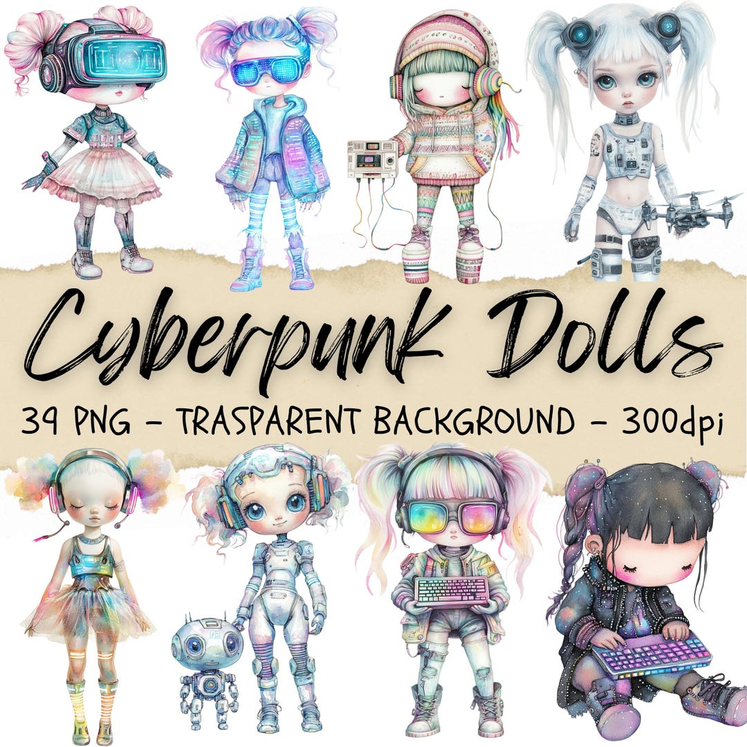 39 Cyberpunk Doll Clipart, Futuristic Doll Graphics, Sci-fi ...