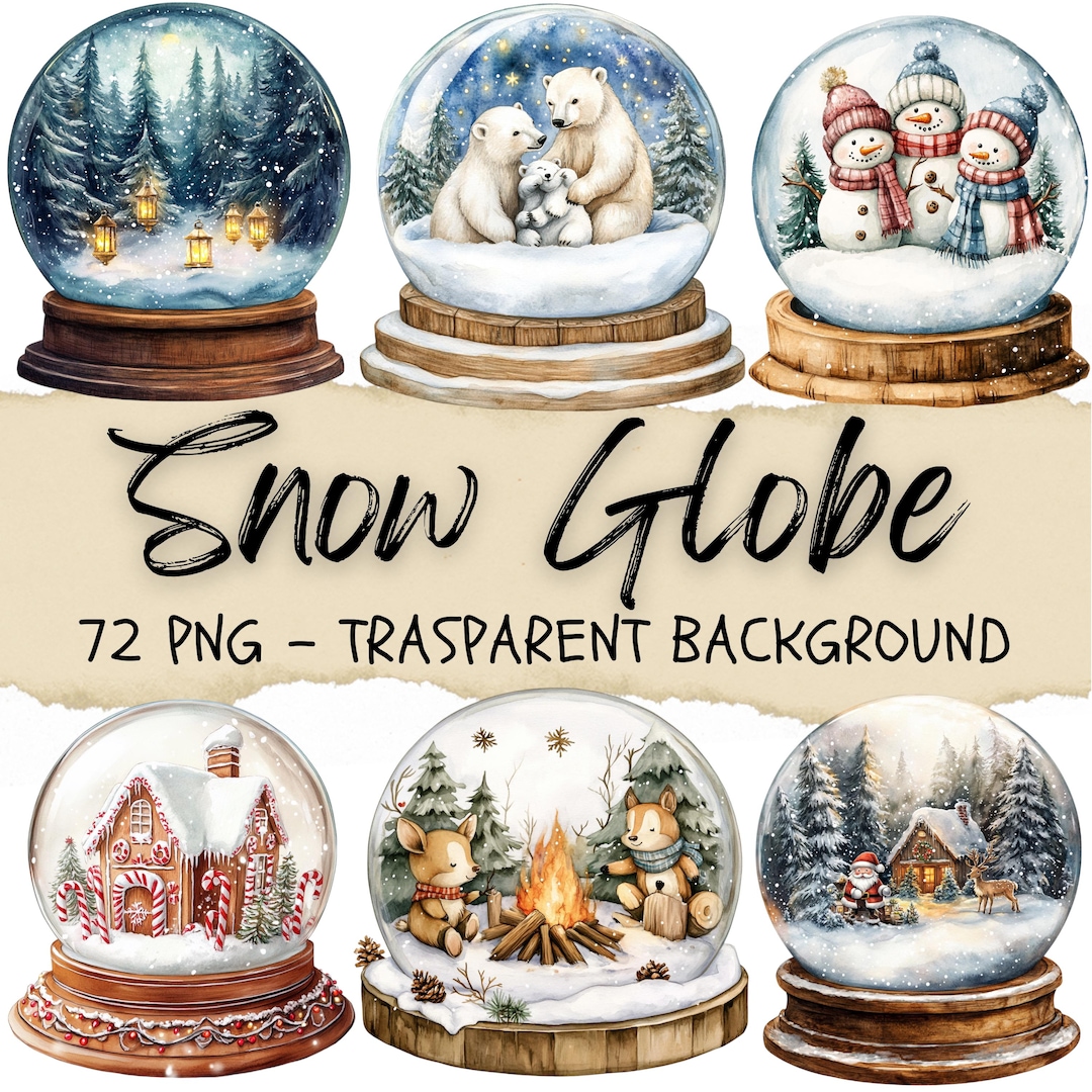 72 Christmas Snowglobe Clipart, Snow Globe, Christmas Clipart, Winter ...