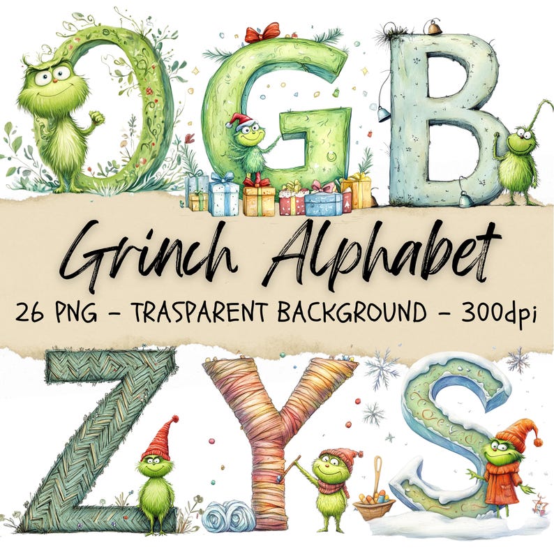 26 Grinch Font, Grinch Lettering Alphabet Letters Clipart, Font ...