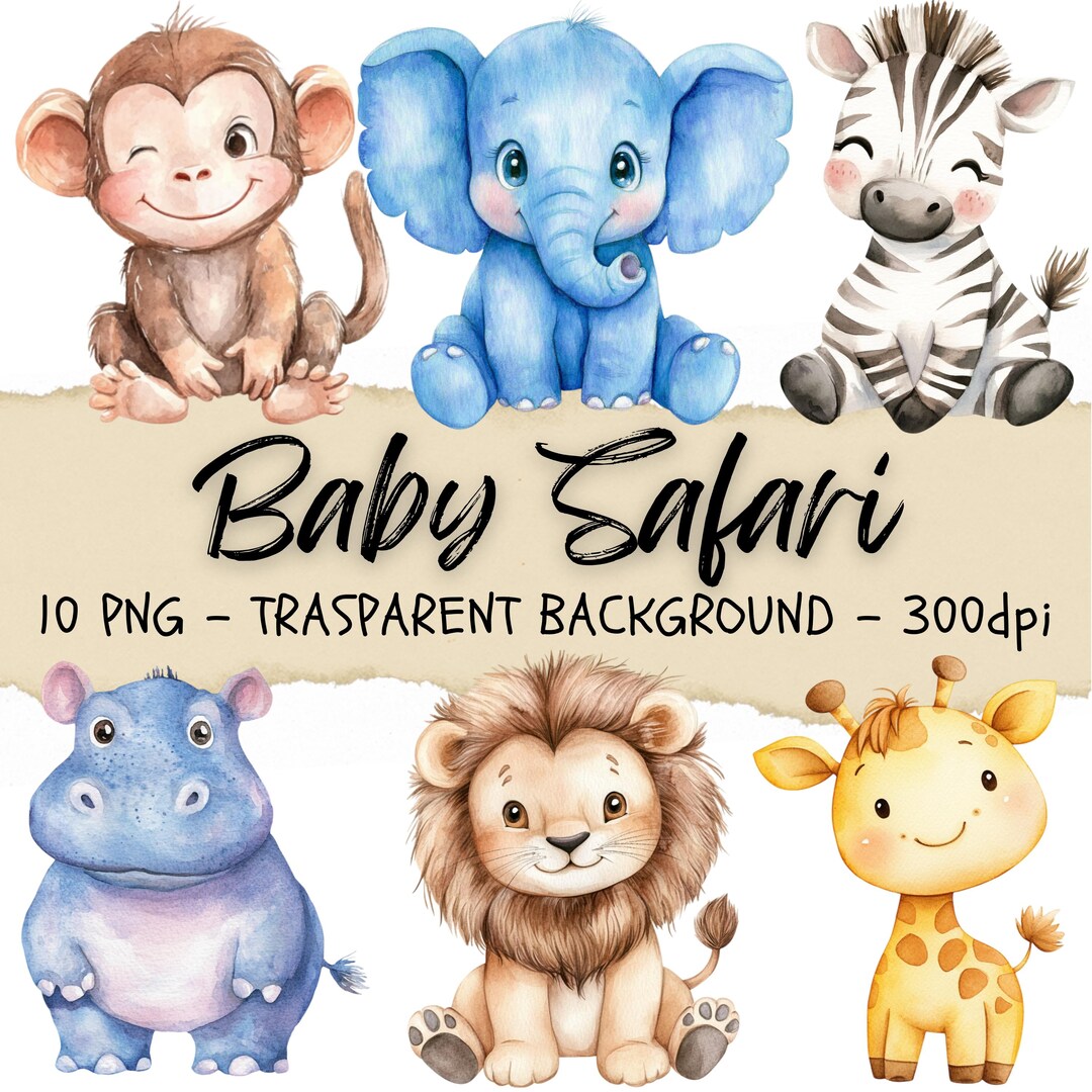 10 Nursery Gift Ideas, Jungle Safari, Jungle Animals Clipart, Baby ...