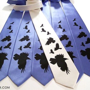 Mens Necktie Custom Colors Print to Order Murder of Crows Design by ...