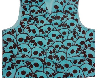 Rokgear Skull Design Men's Formal Vest Custom Skull Vest Waistcoat - Etsy