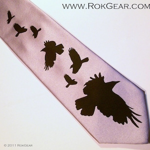 Mens Necktie Custom Colors Print to Order Murder of Crows Design by ...