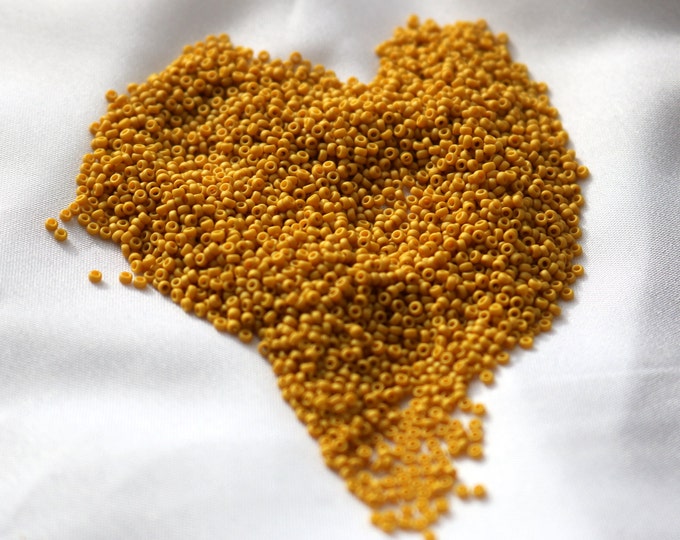 15/0 Matte Op Mustard Miyuki Seed Bead, 10 Gram Bag, Color# 15-1233 - Etsy