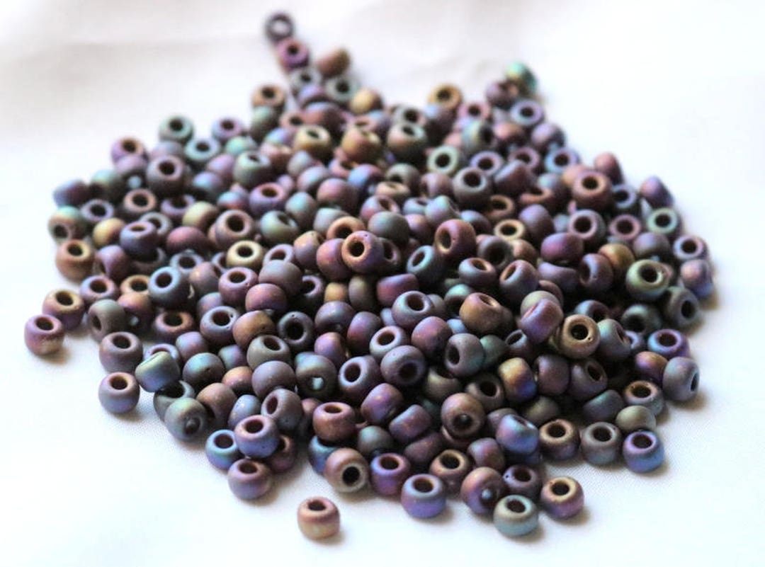 5/0 E Bead, Matte Op Chocolate AB, by Miyuki, 20 Gram Bag, Color# E ...