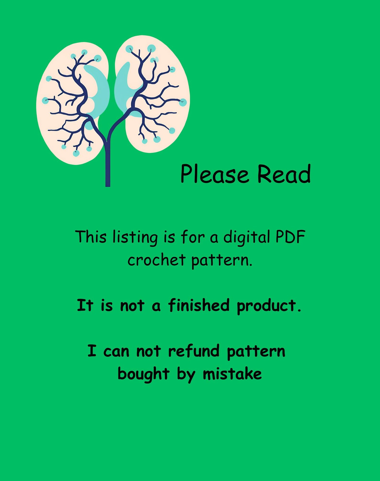 Pee-nelope the Kidney, No-sew Crochet Pattern - Etsy