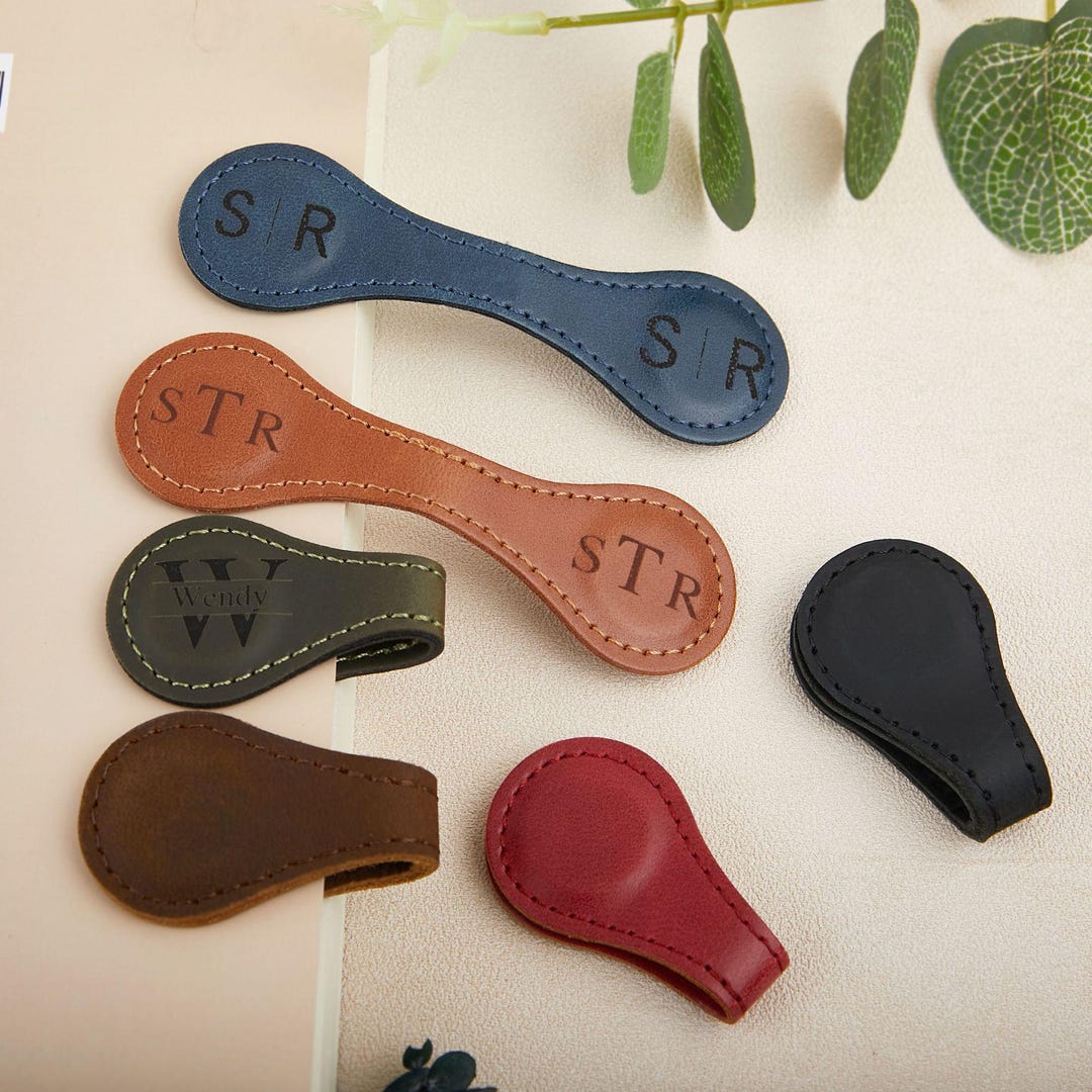 Personalized Leather Magnetic Bookmark, Custom Magnetic Bookmarks With ...