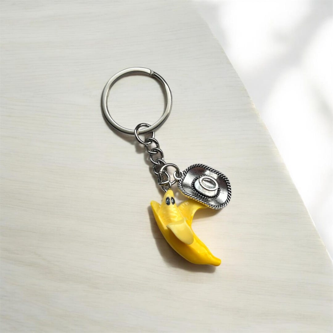 Cowboy Banana Keychain Banana Charm Keychain Fruit Keychain Bag Charms ...