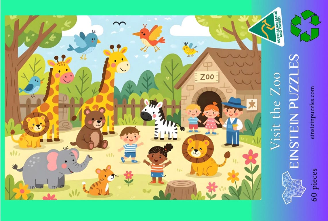 Visit the Zoo; Toddlers Jigsaw Puzzle in 35 or 60-pieces - Etsy