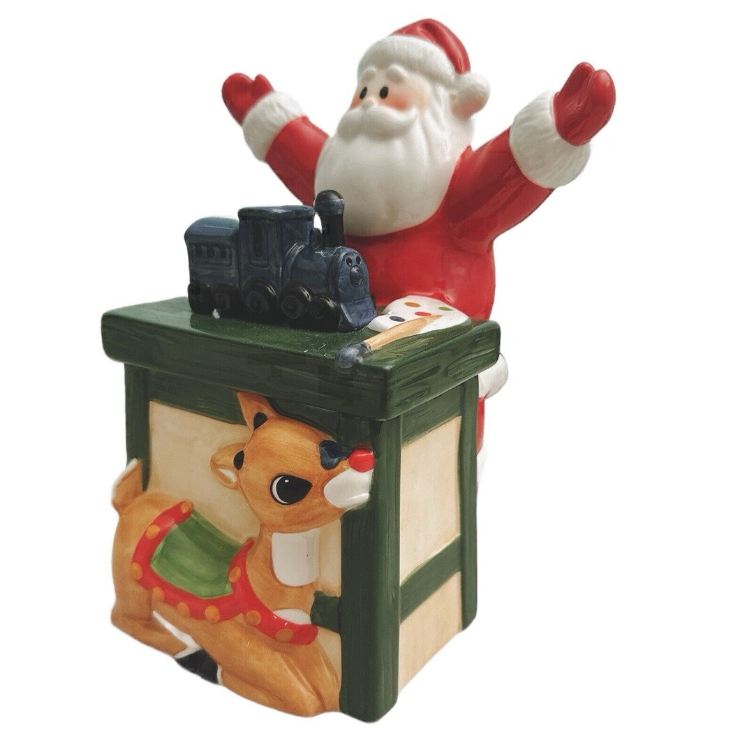 Vintage LENOX Rudolph the Red-nosed Reindeer With Santa Candy Dish in ...