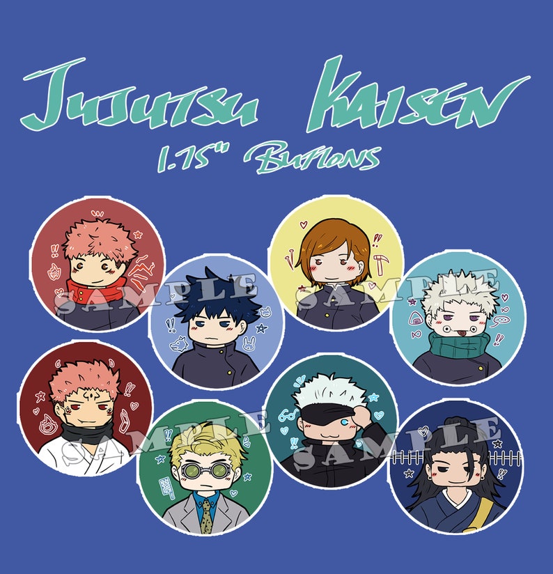 Jujutsu Kaisen Chibi Buttons - Etsy