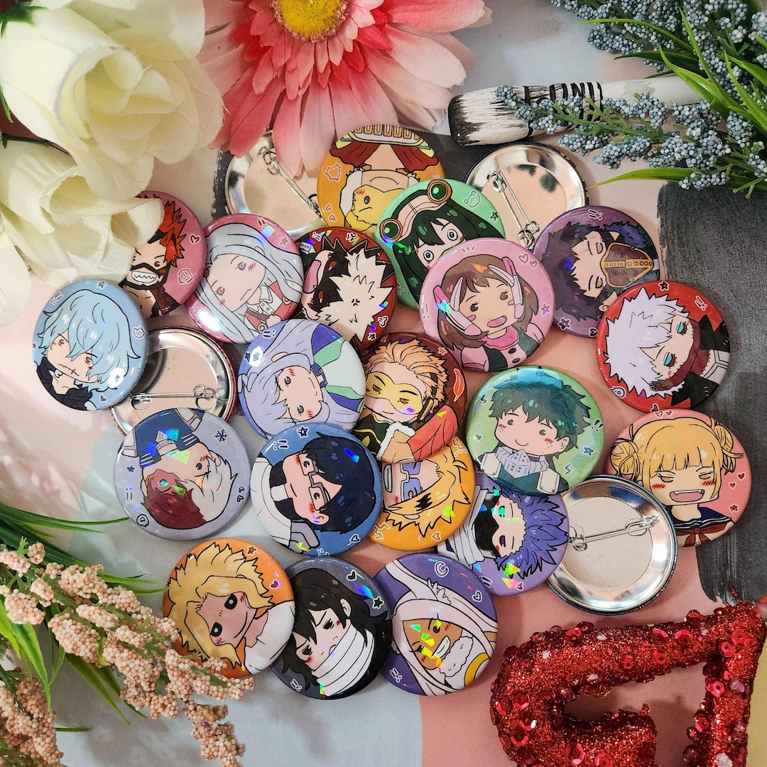 Boku No Hero Academia Chibi Buttons - Etsy