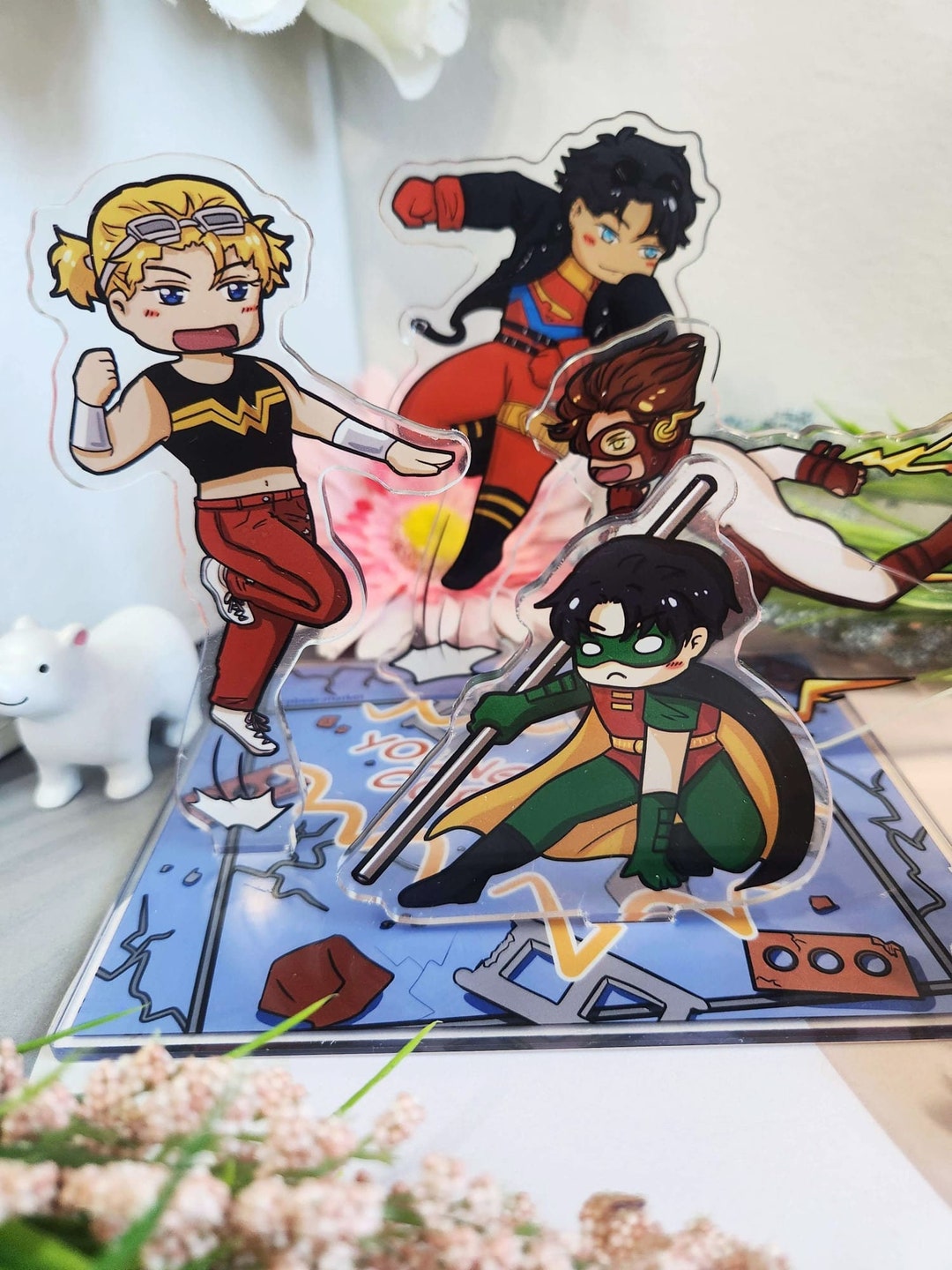 DC Comics Young Justice Core Four Standee - Etsy