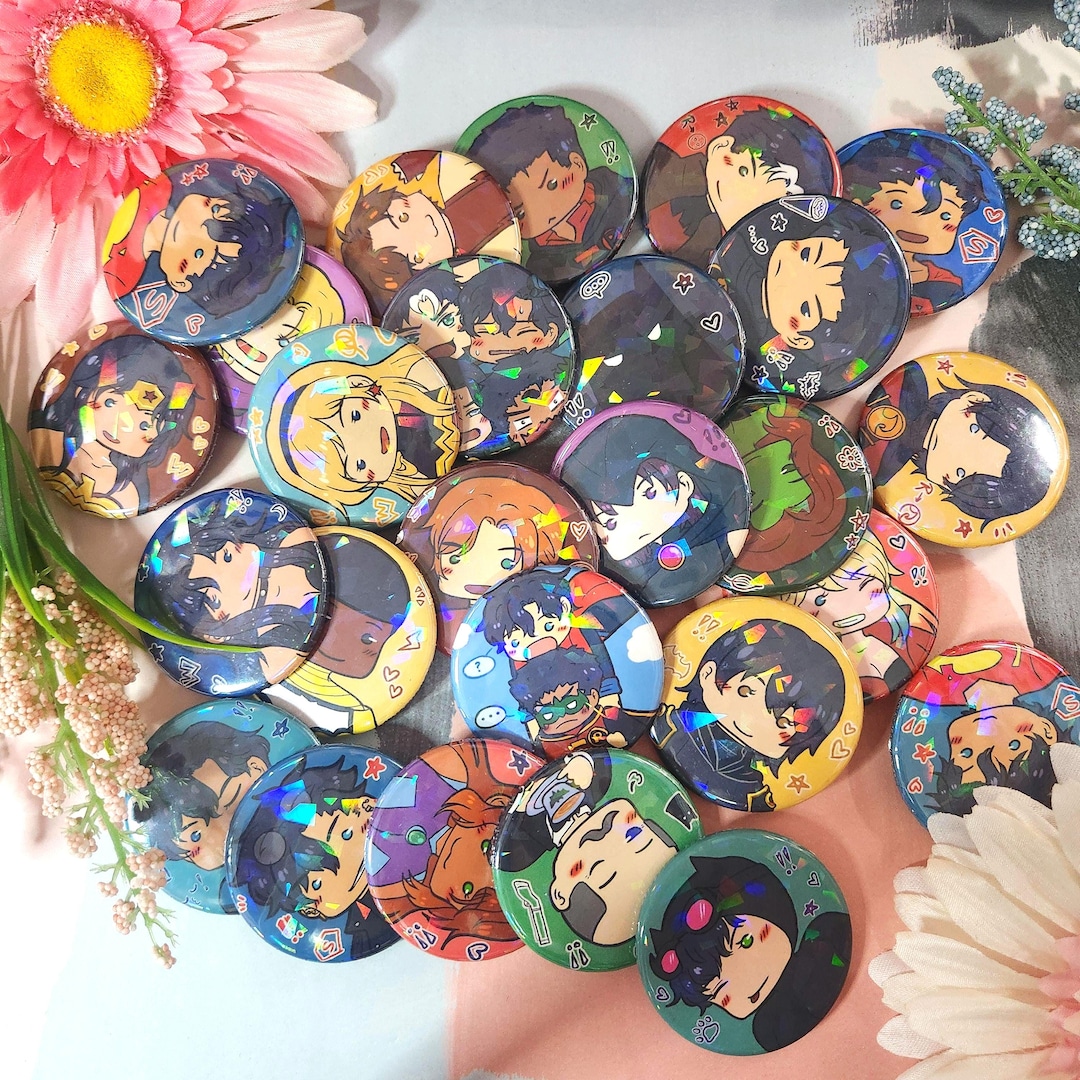DC Comics Chibi Buttons - Etsy