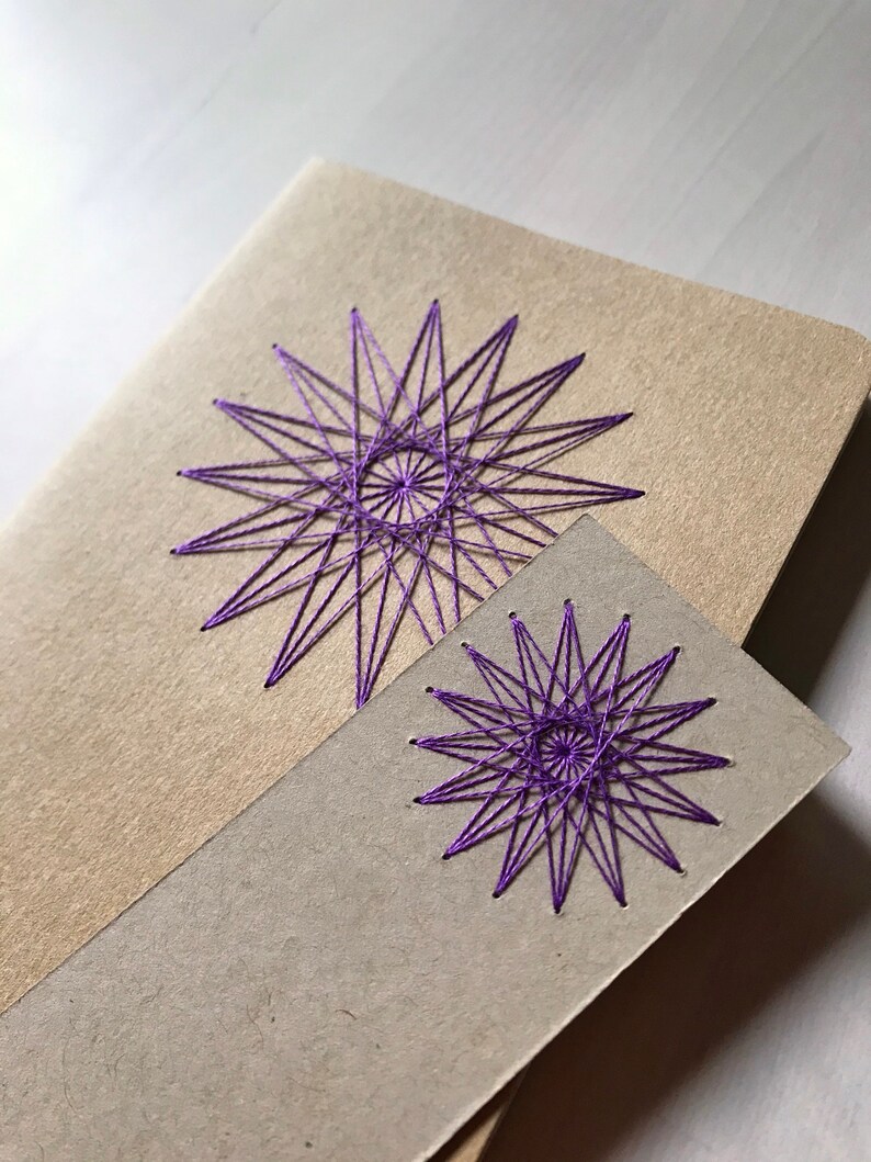 Hand-embroidered Pocket Notebook & Bookmark Matching Set - Etsy