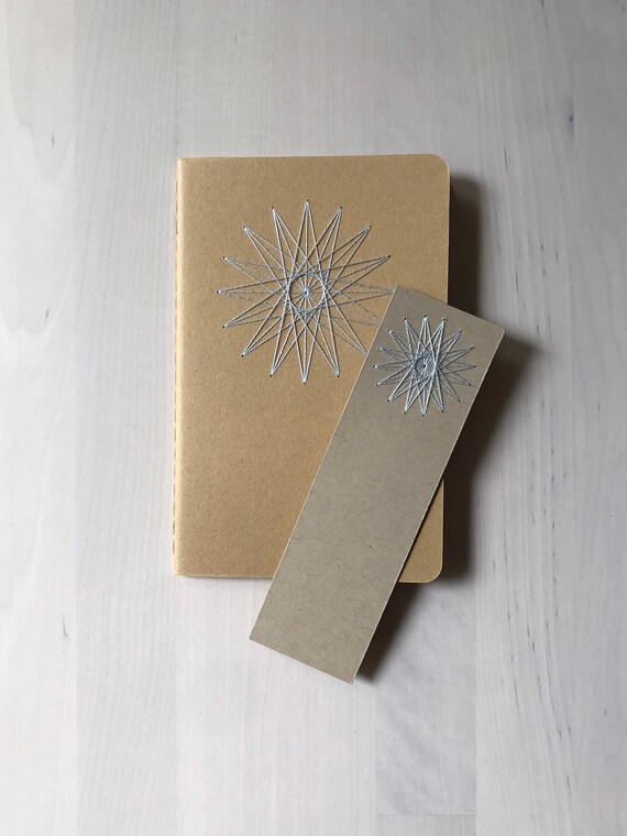 Hand-embroidered Pocket Notebook & Bookmark Matching Set - Etsy