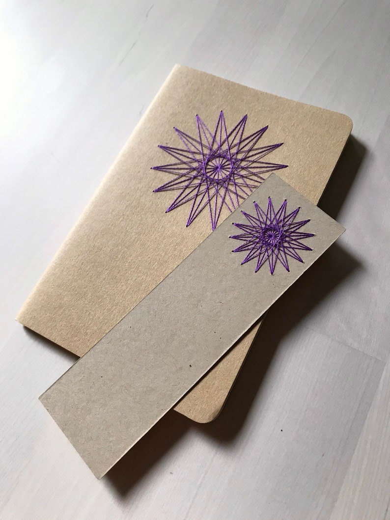Hand-embroidered Pocket Notebook & Bookmark Matching Set - Etsy