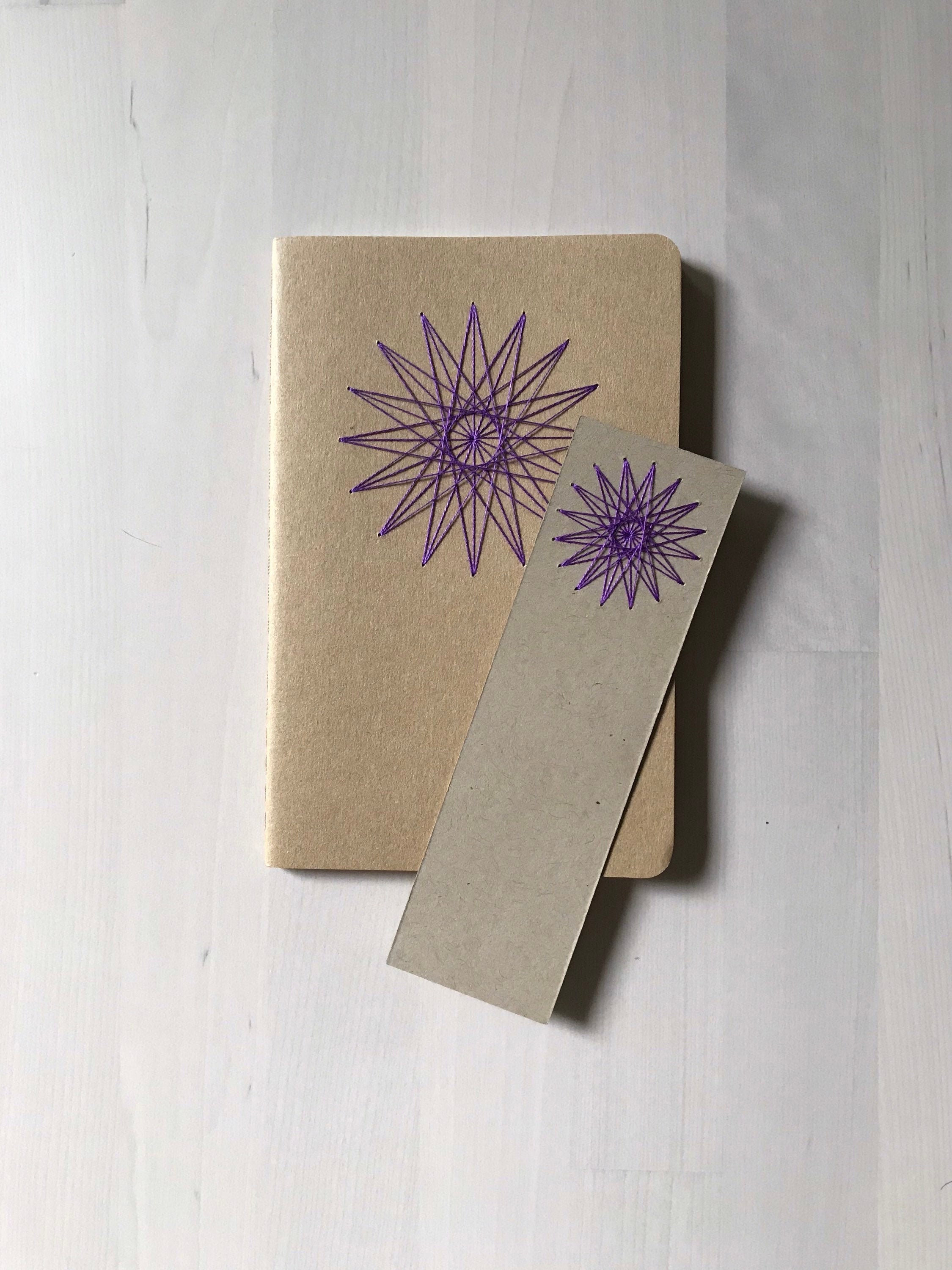 Hand-embroidered Pocket Notebook & Bookmark Matching Set - Etsy