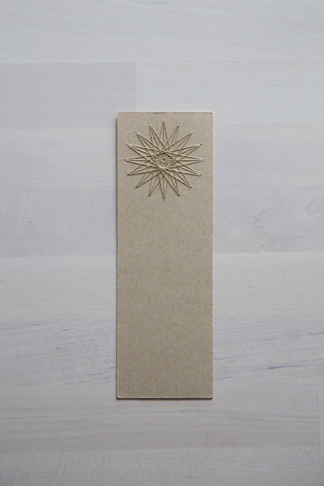 St. Anne’s Star Hand Embroidered Large Bookmark - Beige and Flax ...