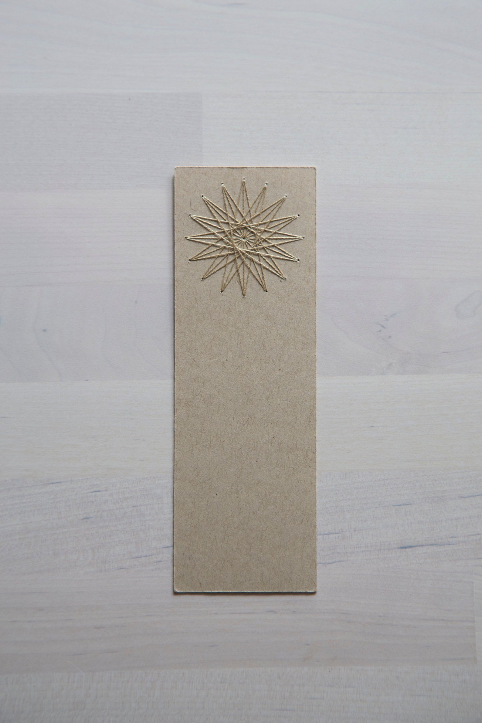 St. Anne’s Star Hand Embroidered Large Bookmark - Beige and Flax ...