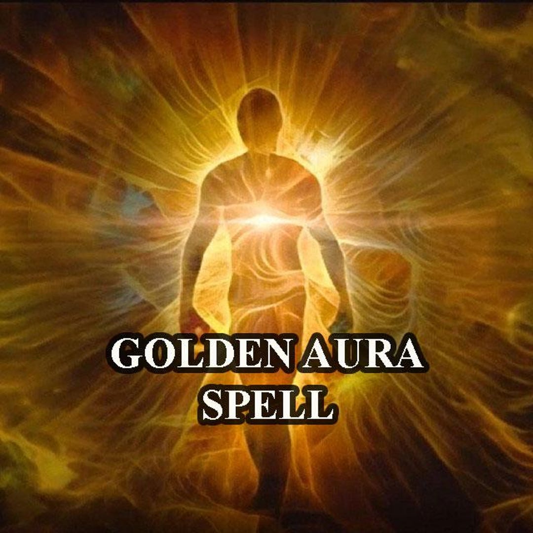 Golden Aura Enhancement Spell, Radiant Energy Activation, Powerful Aura ...