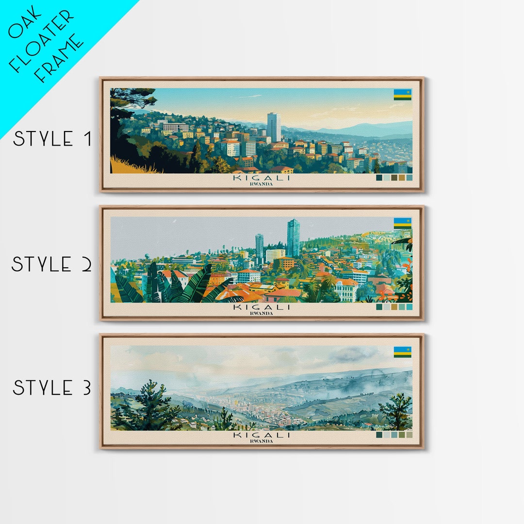 Kigali, Rwanda Panoramic Canvas Print, Kigali, Rwanda Painting, Rwanda ...