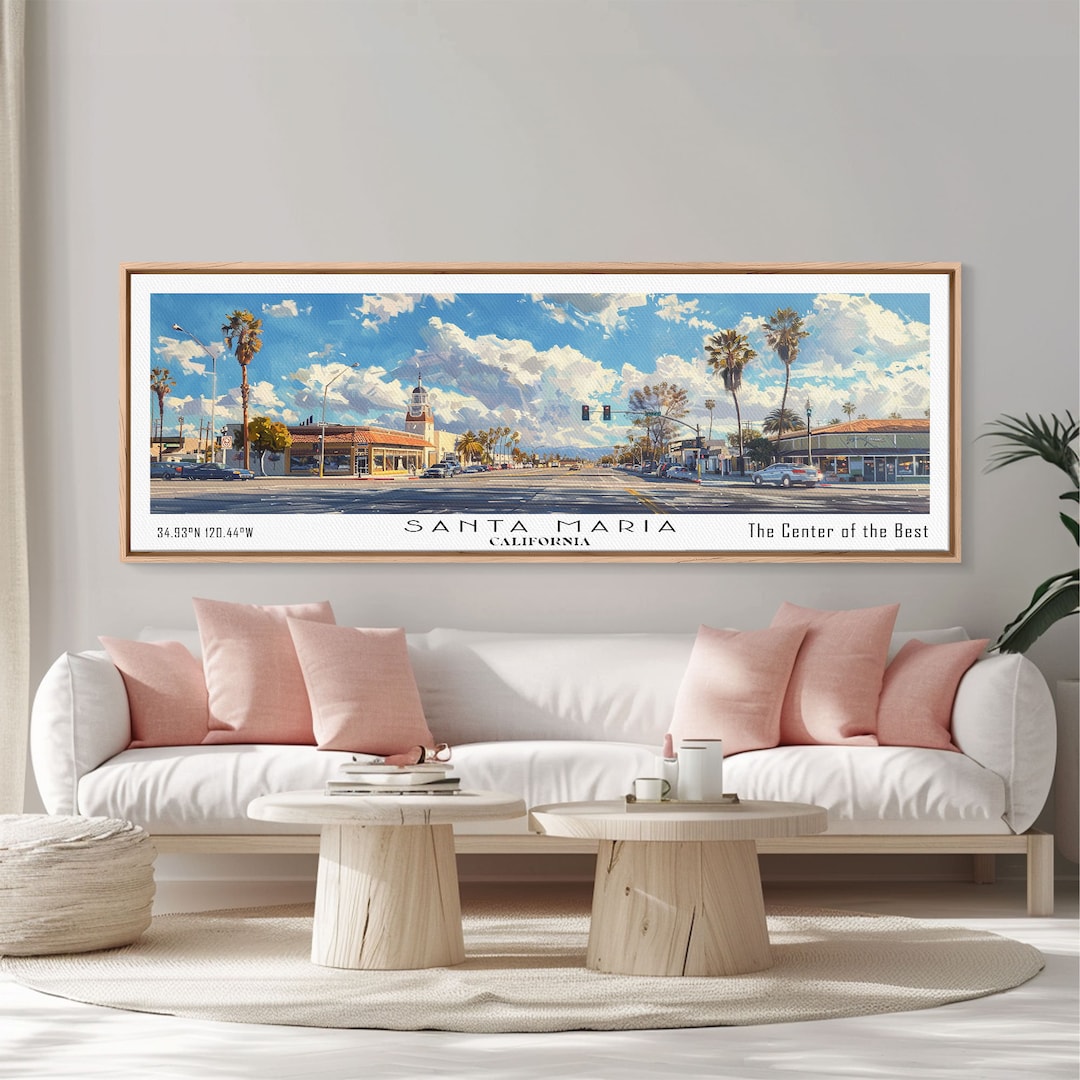 Santa Maria Vintage Travel Poster, Retro Style Canvas (framed or ...