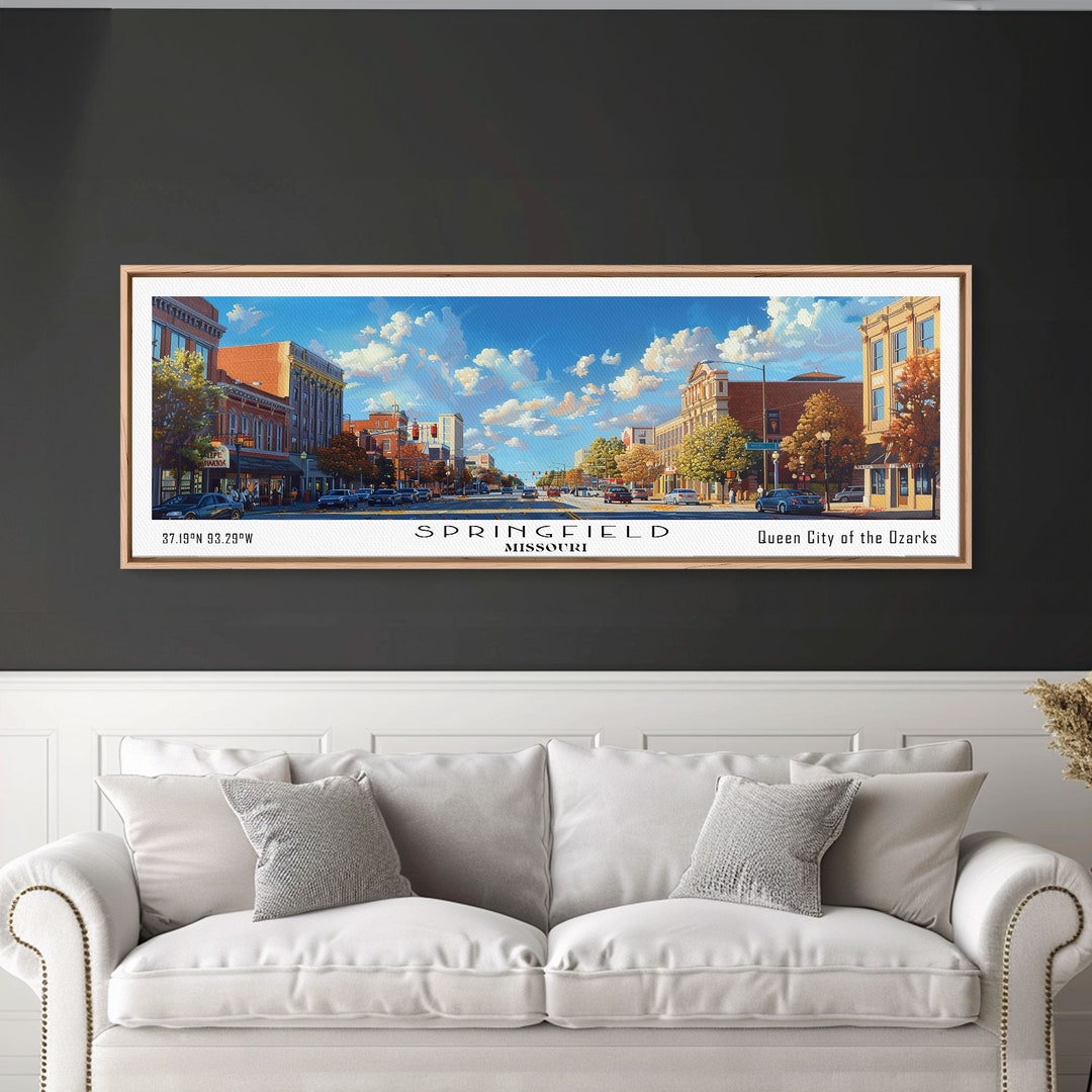 Springfield Missouri Travel Poster, Retro Canvas (framed Wall Art) - Etsy