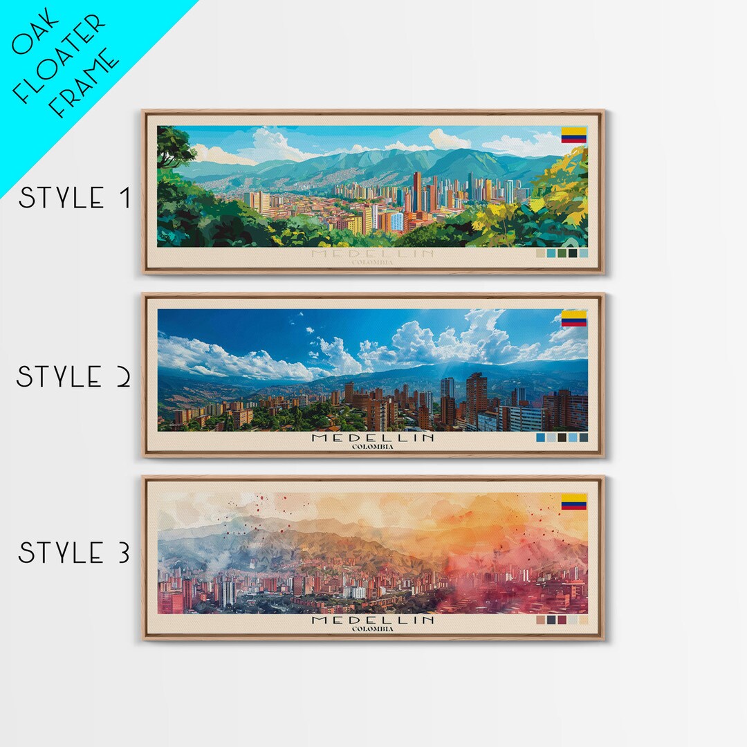 Colombian Cityscape Print: Panoramic Travel Art (canvas or Poster) - Etsy