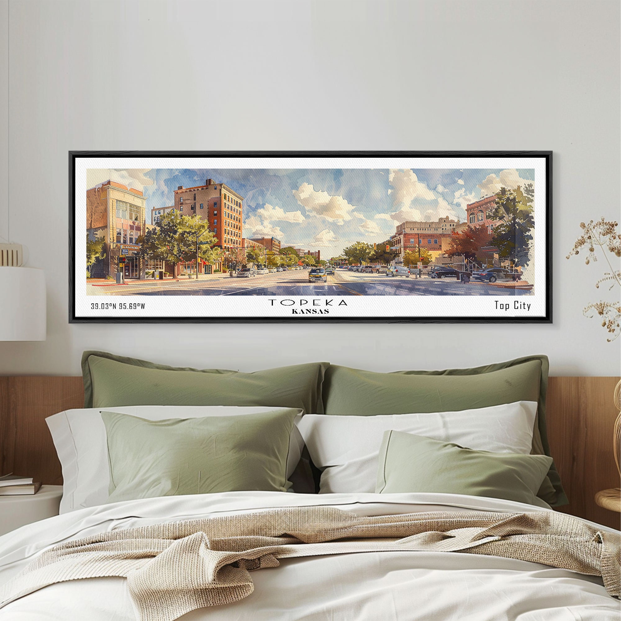Topeka Kansas Travel Poster - Vintage Panoramic Canvas Print - Etsy