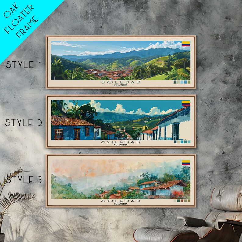 Soledad Colombia Travel Art: Panoramic Canvas Print (ready to Hang) - Etsy