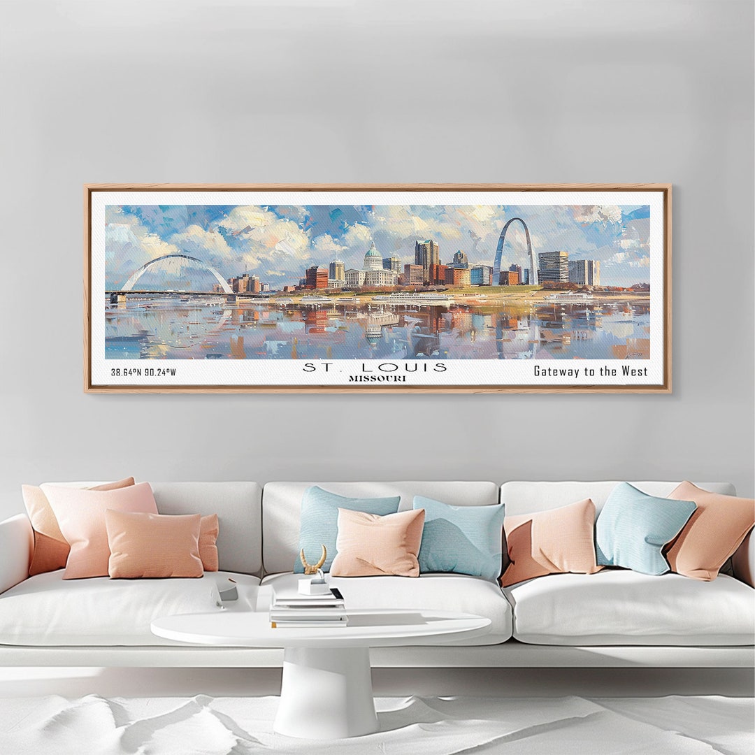 St. Louis Missouri Travel Poster, Framed Canvas Print, Wall Art, Home ...