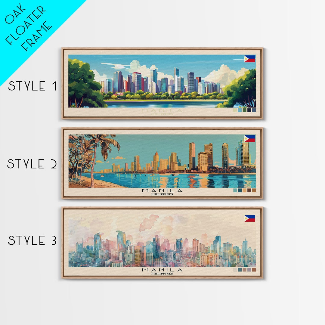 Manila Cityscape Print: Travel Poster Art (canvas or Framed) - Etsy