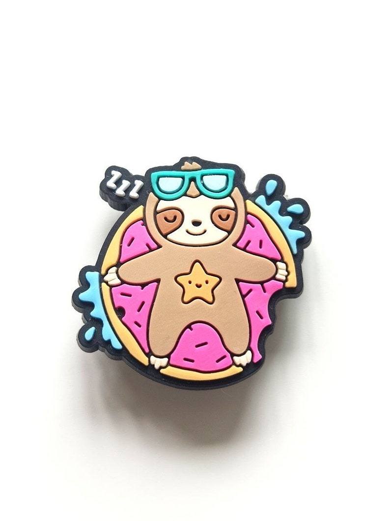 Summer Sloth Beach Party Charms PVC Clog Decoration Accessories - Etsy UK