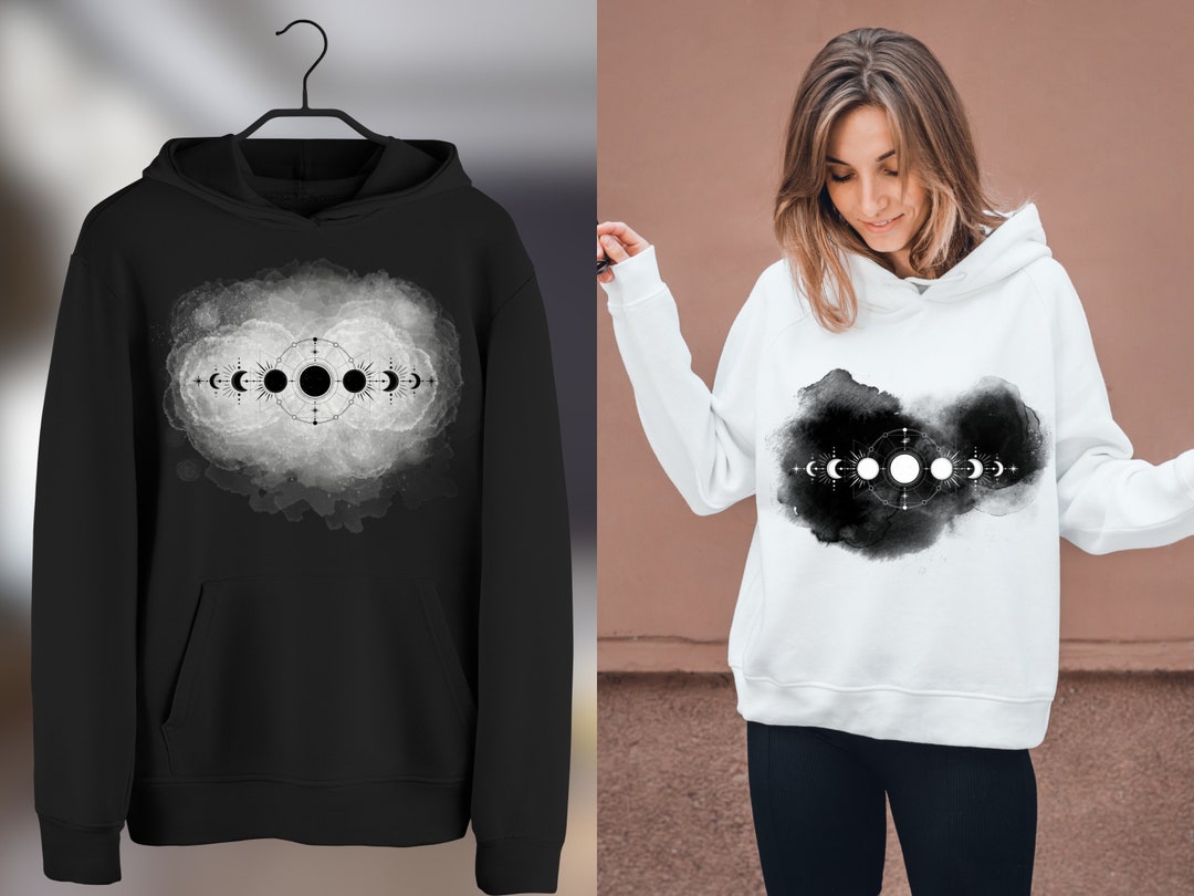 Two Moon Designs for Light and Dark Shirts and Hoodies Large 12x14 ...