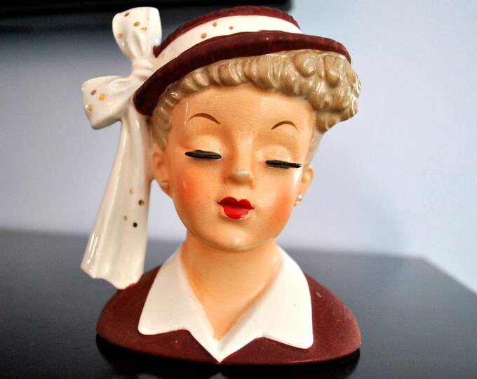 Napco Lady Head Vase 1956 - Etsy
