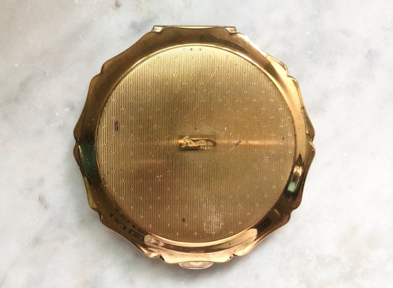 Stratton Floral Basket Powder Compact - Gem