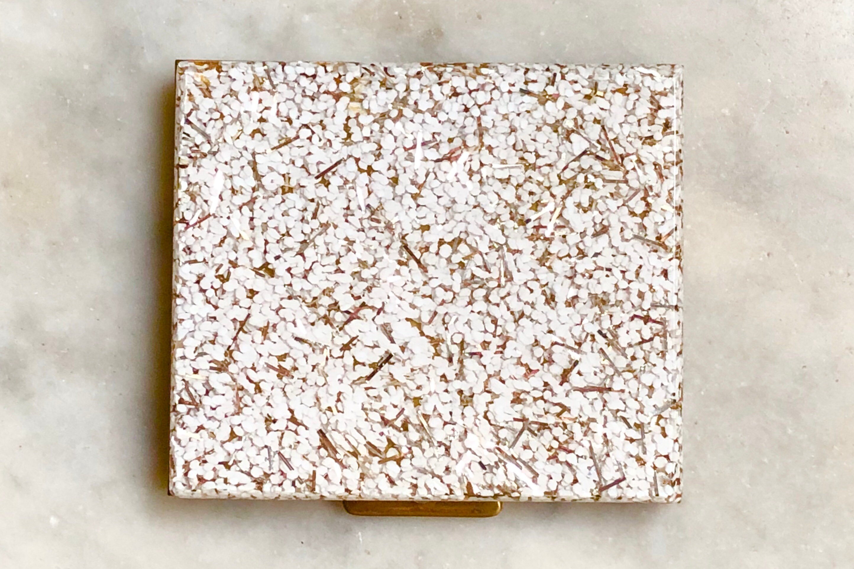 Gold & White Confetti Glitter Compact - Etsy