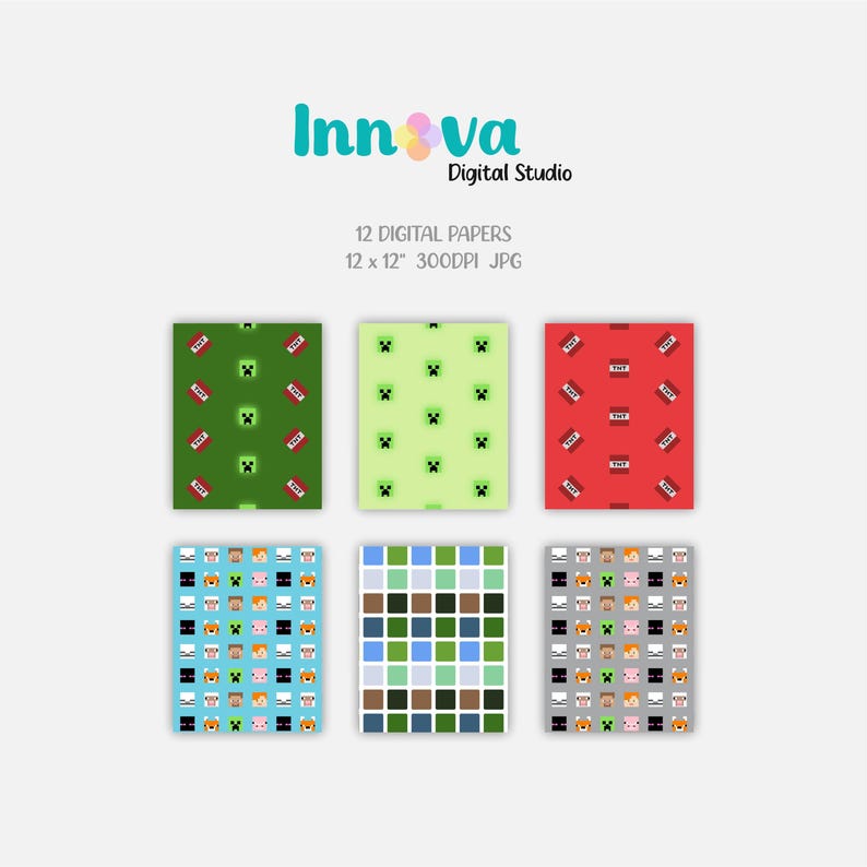 Minecraft Digital Papers, Minecraft Digital Paper, Minecraft Background ...