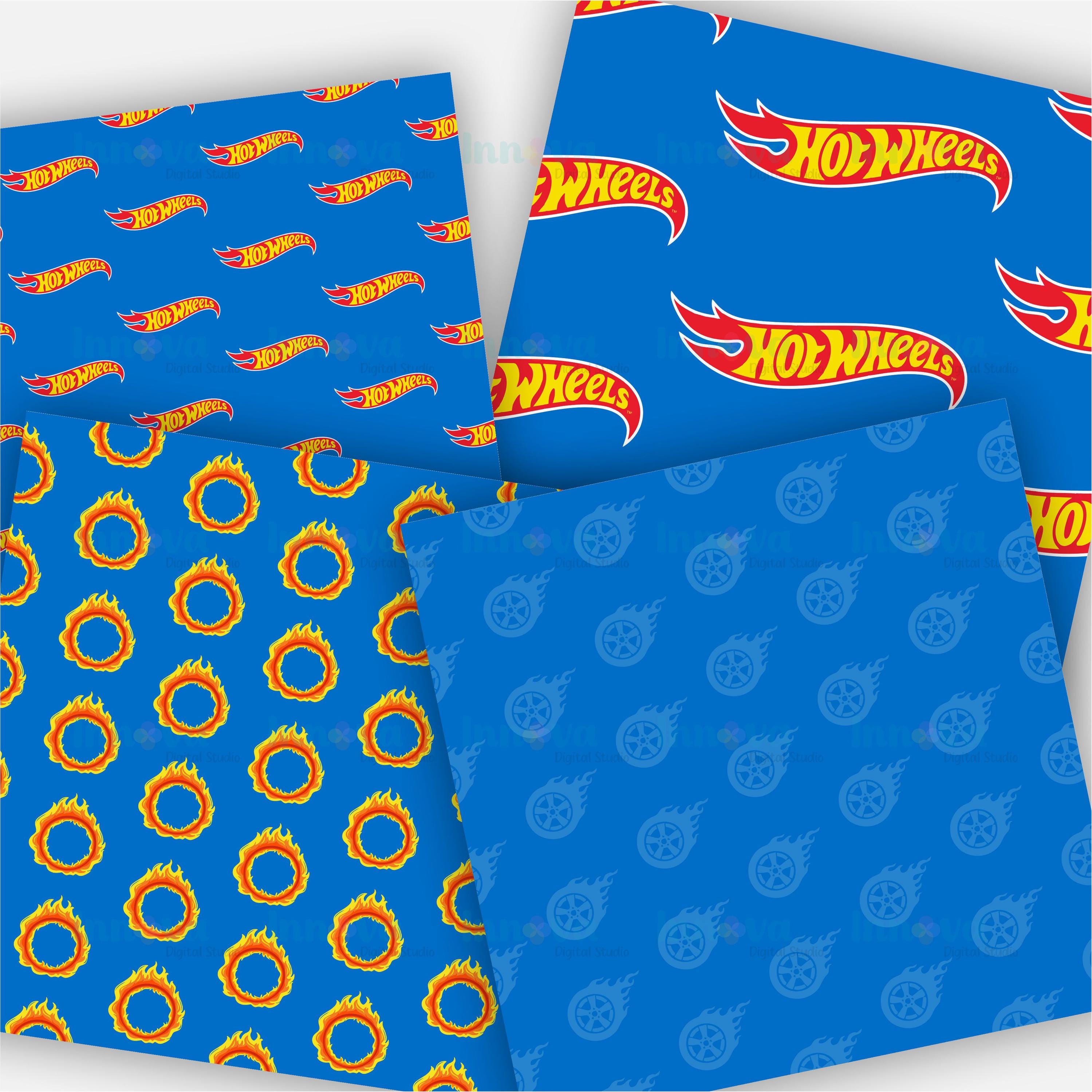 Racing Car Digital Paper, Hot Wheels Style, Scrapbook Patterns (digital ...