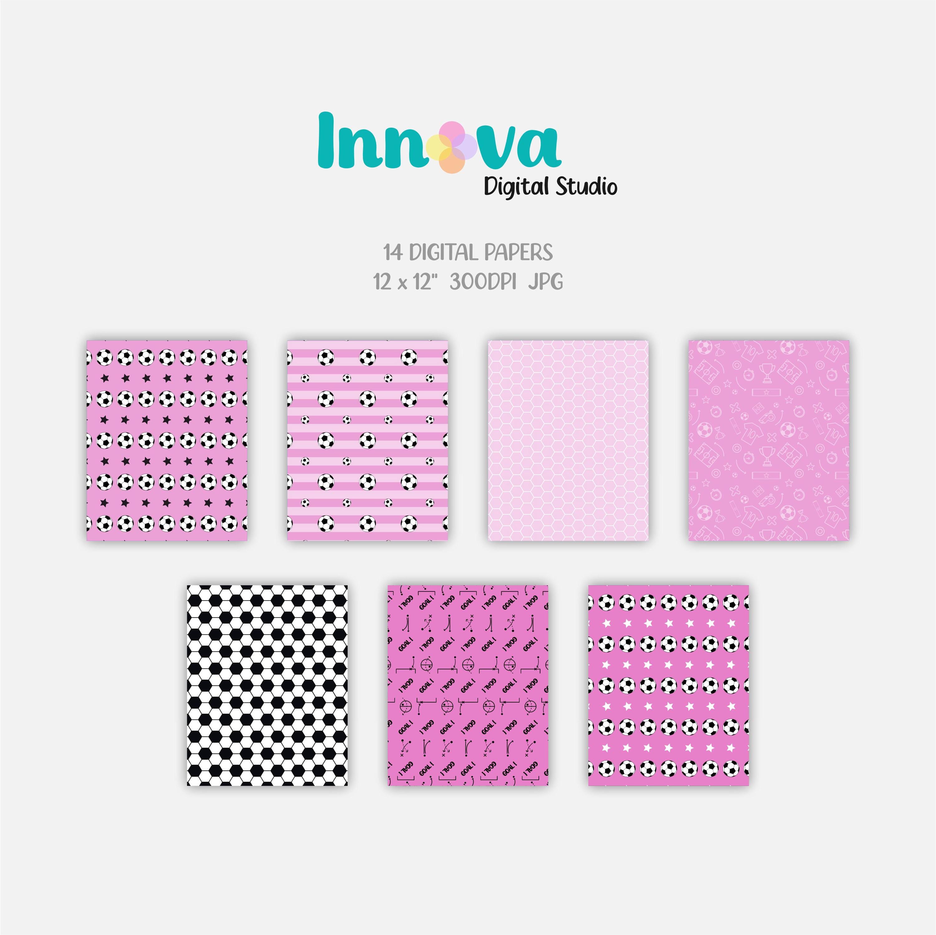Pink Soccer Digital Papers: 12x12 Patterns (digital Download) - Etsy