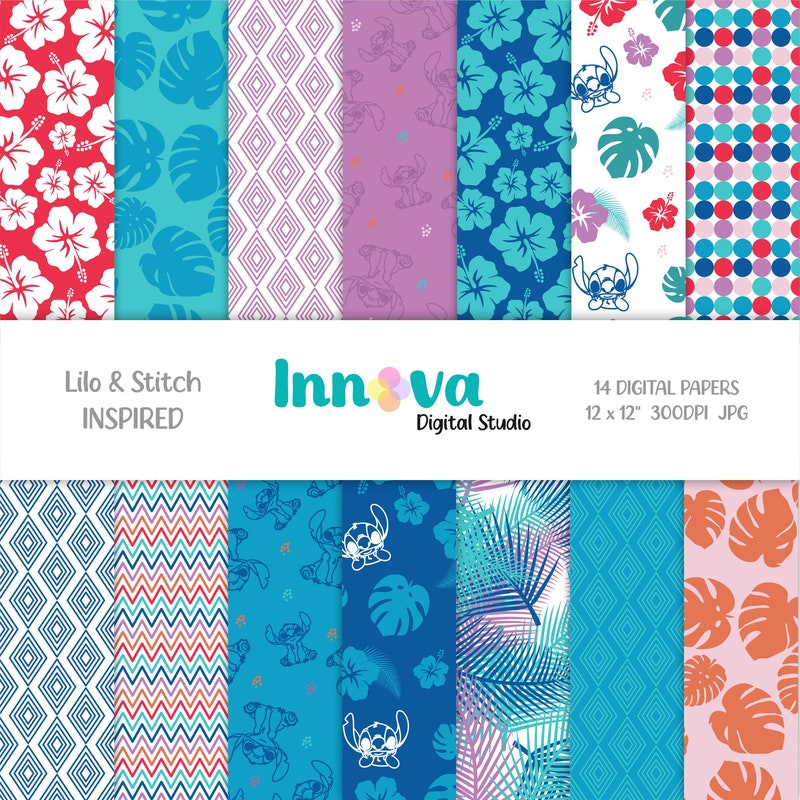 Lilo and Stitch Flower Background - Etsy