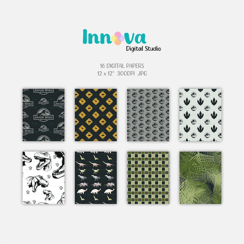 Dinosaur Digital Papers, Dino Background, Dino Patterns. Printable File ...