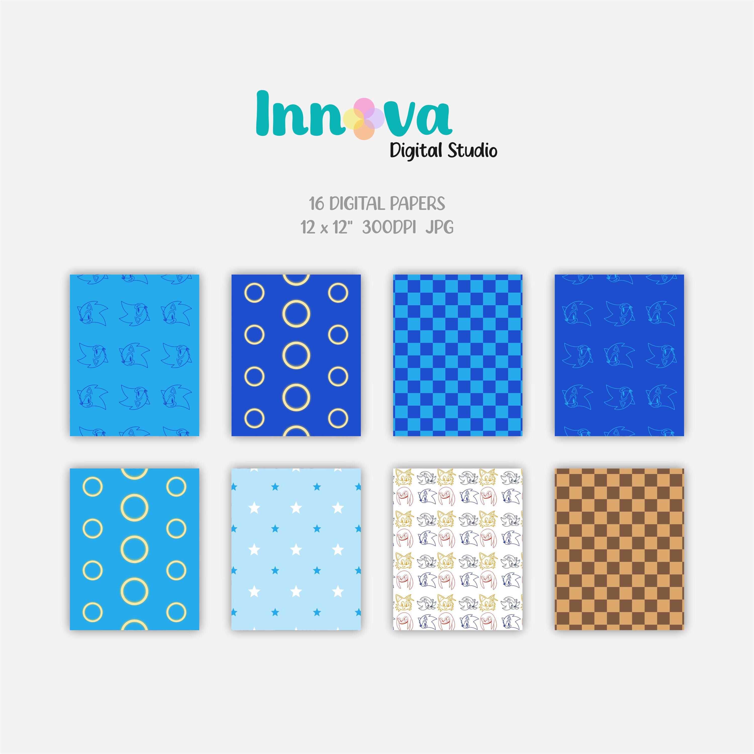 Sonic & Shadow Digital Papers: Scrapbooking Backgrounds (instant ...