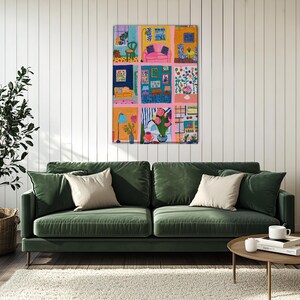 Colorful Room Collage Art Print – Vibrant, Abstract Home Decor With ...