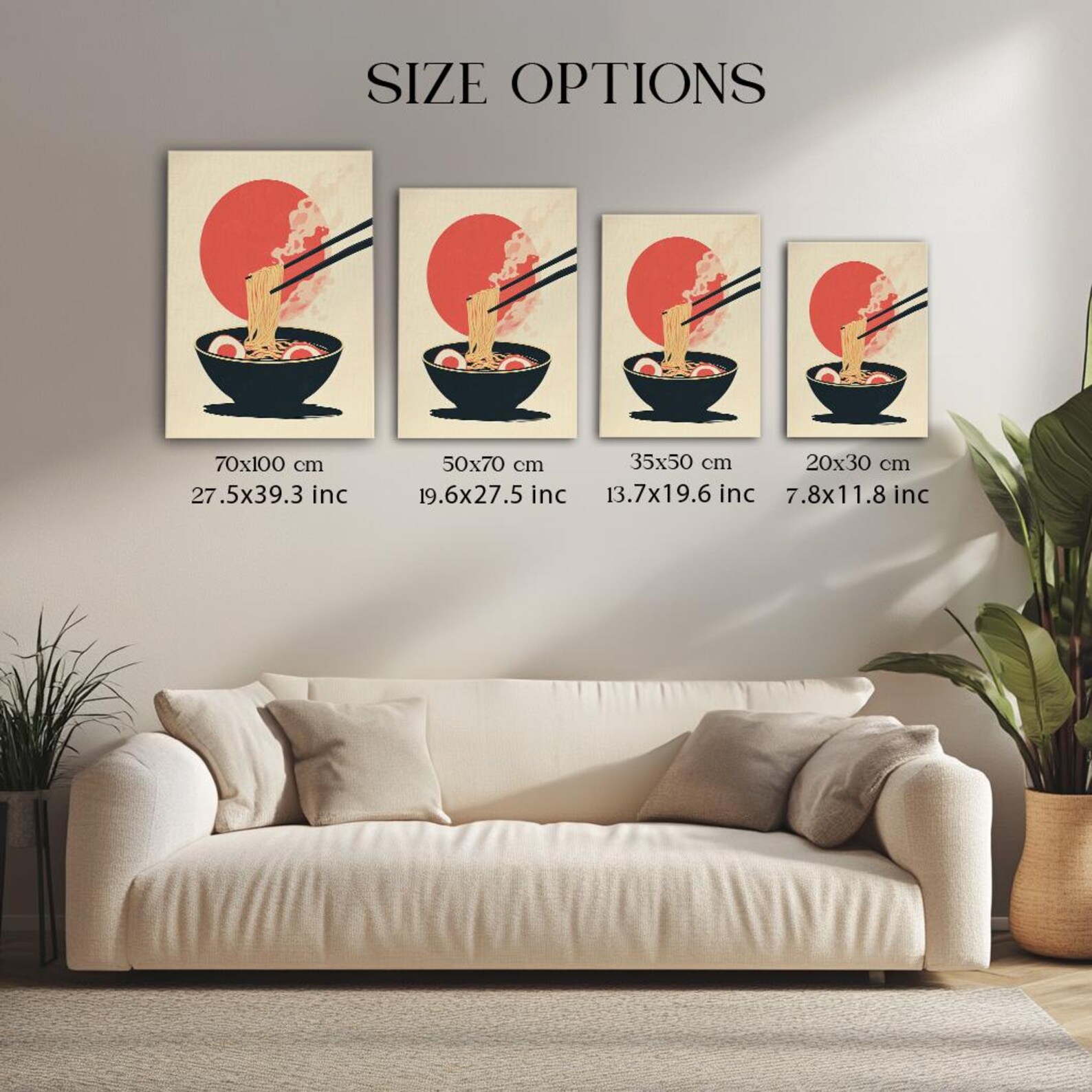 Japanese Ramen Art Print, Retro Ramen Bowl Wall Art,minimalist Food ...