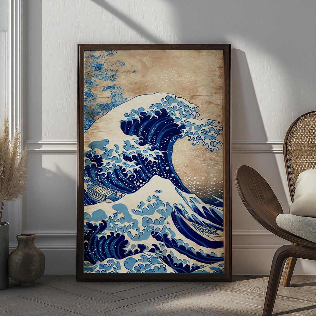 Great Wave Art Print, Japanese Wave Poster, Hokusai Inspired Wall Art ...