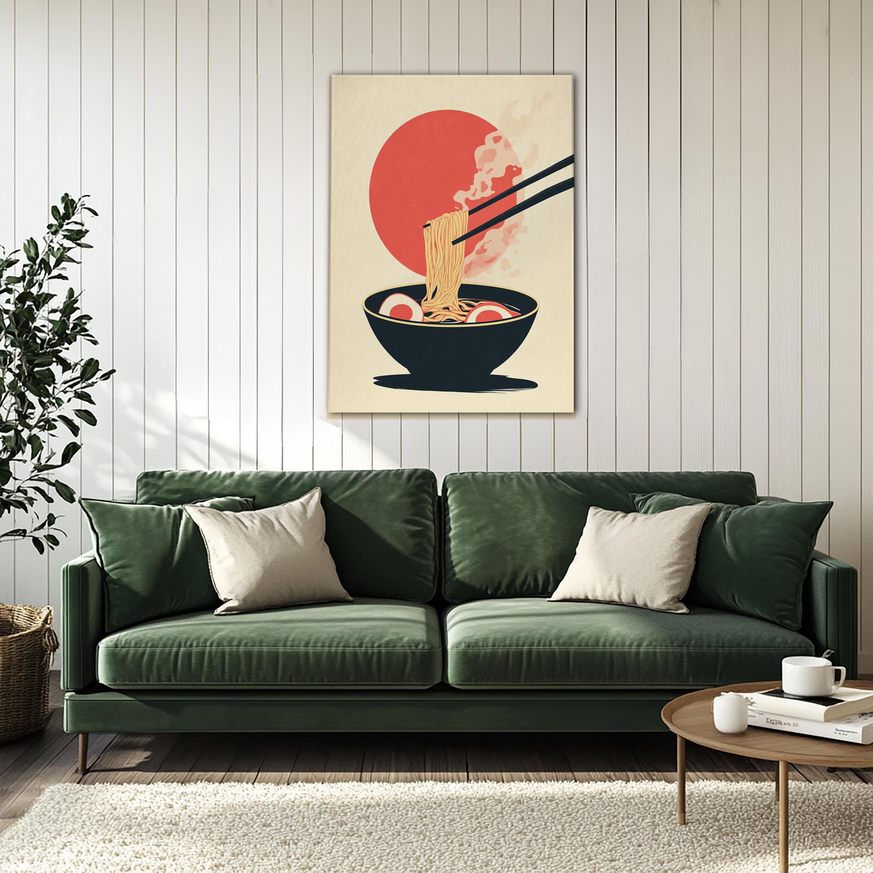 Japanese Ramen Art Print, Retro Ramen Bowl Wall Art,minimalist Food ...