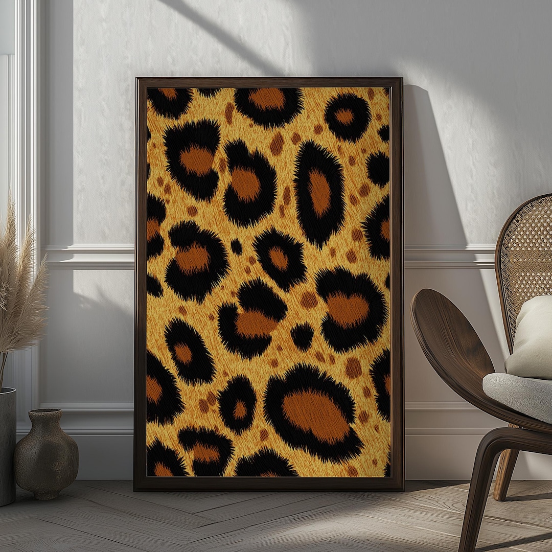 Leopard Print Wall Art, Bold Animal Pattern Decor, Safari-inspired Wall ...